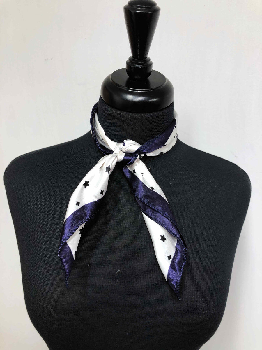 Navy Blue & White Star Scarf – The Bling Boutique