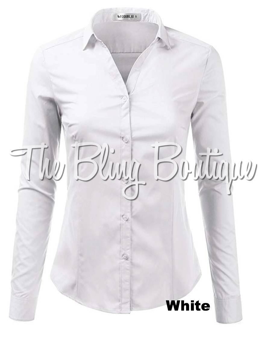 (Multiple Colors Available) PLUS SIZE Button Down Shirt – The Bling ...